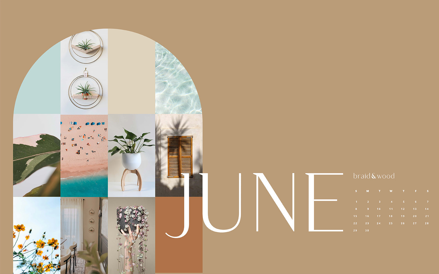June Mood - Free Desktop, Laptop & iPhone Calendar Download – Braid & Wood