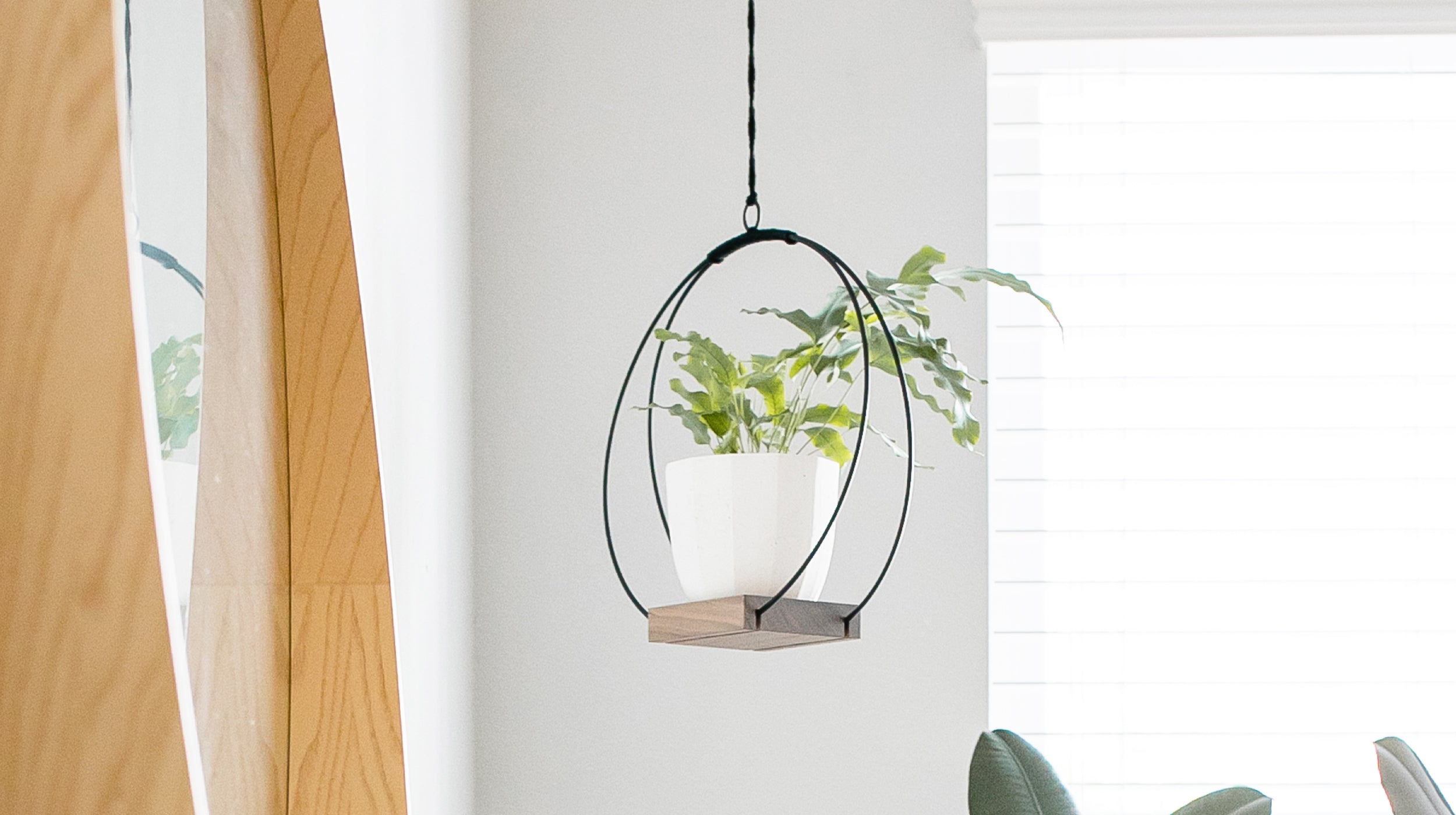 Ceiling Suspended Plant Hanger by Braid & Wood